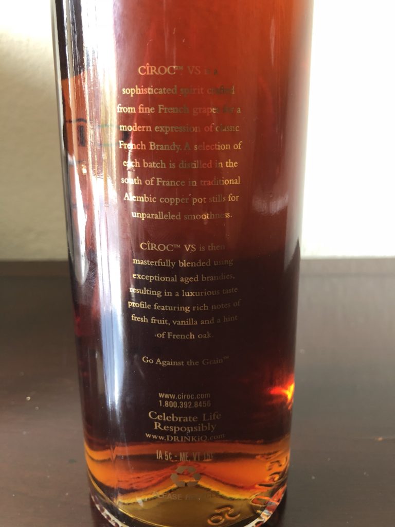Ciroc VS French Brandy: Review - ABVM